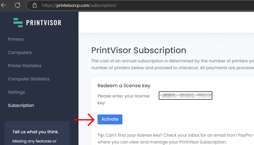How to Buy and Activate PrintVisor Subscription – PrintVisor